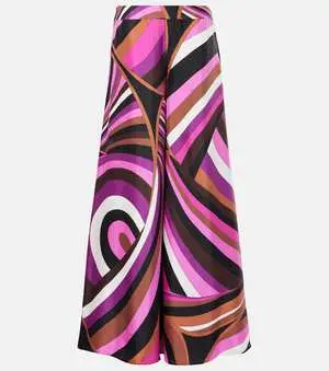 Emilio Pucci Iride Printed Silk Twill Palazzo Pants
