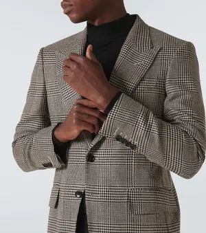 TOM FORD Shelton Houndstooth Wool-blend Blazer
