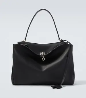 Balenciaga Rodeo Medium Leather Shoulder Bag - Black