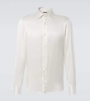 Rubinacci Silk Satin Tuxedo Shirt