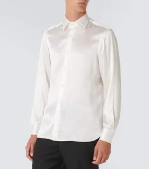Rubinacci Silk Satin Tuxedo Shirt