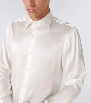 Rubinacci Silk Satin Tuxedo Shirt