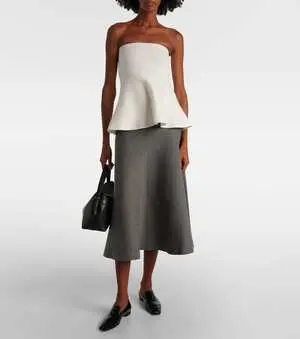 THE FRANKIE SHOP Agathe Knitted Peplum Top