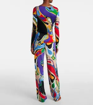 Emilio Pucci Orchidee Jersey Blouse - Multicoloured