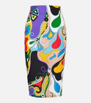 Emilio Pucci Orchidee Pencil Skirt