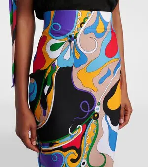Emilio Pucci Orchidee Pencil Skirt