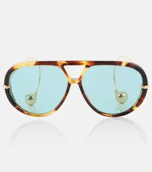 Bottega Veneta Drop Aviator Sunglasses - Brown
