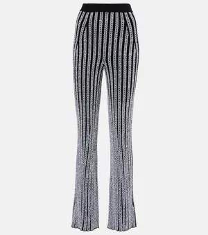 Women's Black White Stitchings Pants