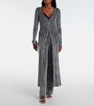 Missoni Chevron Lamé Flared Pants - Black