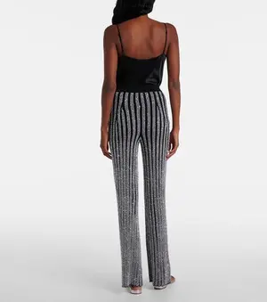 Missoni Chevron Lamé Flared Pants - Black