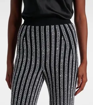 Missoni Chevron Lamé Flared Pants - Black