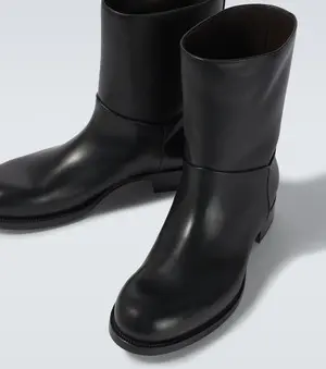 THE ROW Nobilis Leather Ankle Boots