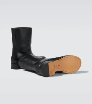 THE ROW Nobilis Leather Ankle Boots