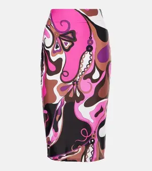 Emilio Pucci Orchidee Pencil Skirt - Multicoloured