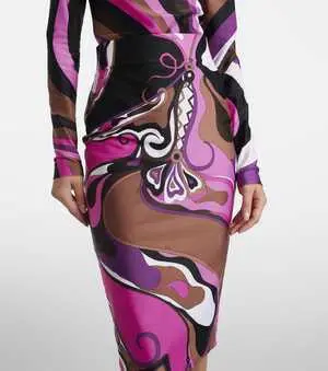 Emilio Pucci Orchidee Pencil Skirt