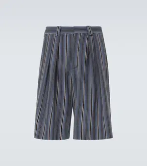 King & Tuckfield Striped Wool Bermuda Shorts