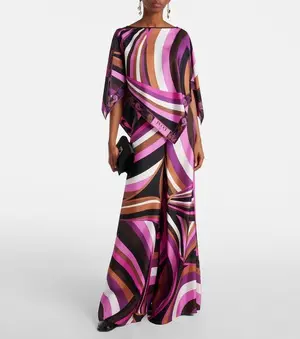 Emilio Pucci Iride Printed Silk Twill Palazzo Pants - Pink