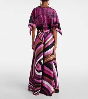 Emilio Pucci Iride Printed Silk Twill Palazzo Pants - Pink