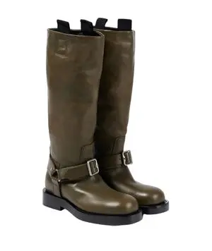 Burberry Leather Knee-high Boots - Green