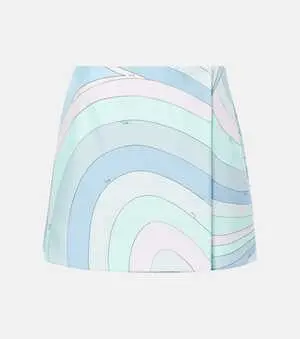 Emilio Pucci Iride Printed Silk Twill Wrap Skirt