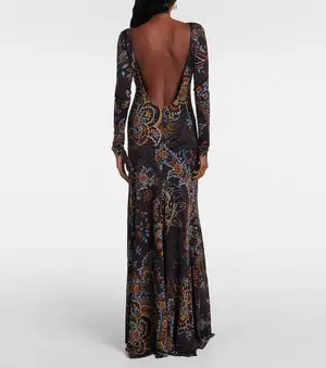 Etro Floral Maxi Dress - Black
