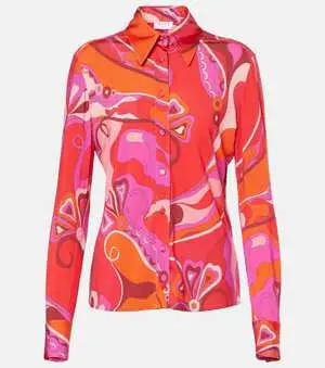 Emilio Pucci Orchidee Satin Jersey Shirt
