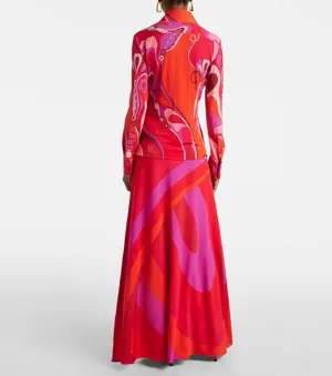 Emilio Pucci Orchidee Satin Jersey Shirt