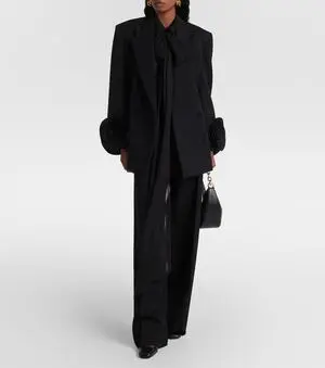 Valentino Garavani Grisaille Virgin Wool Straight Pants