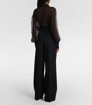 Valentino Garavani Grisaille Virgin Wool Straight Pants