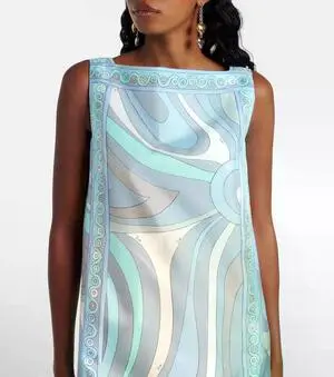 Emilio Pucci Marmo Silk Twill Minidress