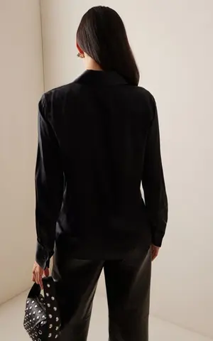 Lafayette 148 New York Silk Charmeuse Shirt