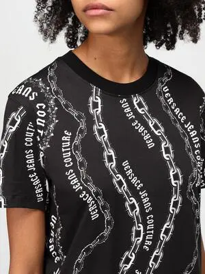 Versace Chain Print T-shirt - Black 1