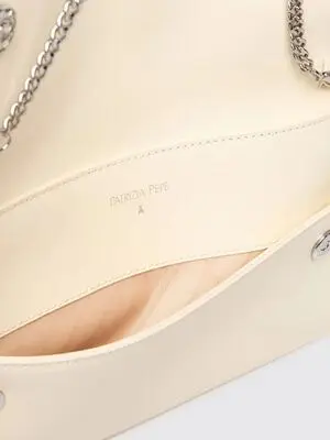 Patrizia Pepe Metal Chain Clutch - White