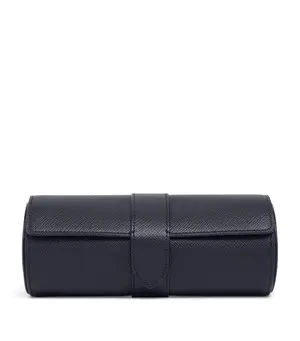 Smythson Smythson Panama Leather Watch Roll Blue
