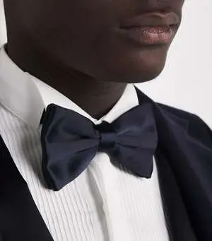 Giorgio Armani Large Silk Bow Tie - Blue