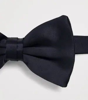 Giorgio Armani Large Silk Bow Tie - Blue