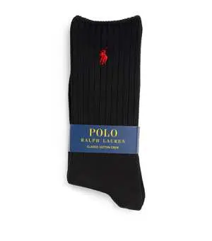 Polo Ralph Lauren Cotton-blend Crew Socks - Black