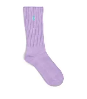 Polo Ralph Lauren Cotton-Blend Crew Socks Purple