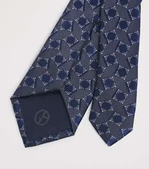 Giorgio Armani Silk Geometric Jacquard Neck Tie