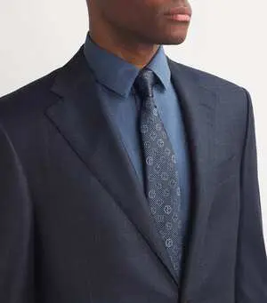 Giorgio Armani Silk Monogram Jacquard Neck Tie