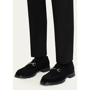Gucci Suede Horsebit Loafers