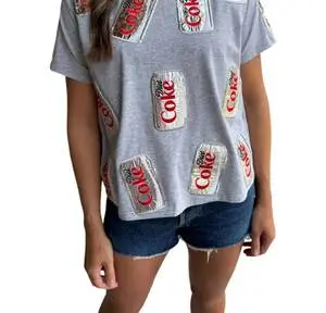 QUEEN OF SPARKLES Diet Coke Tee In - Grey
