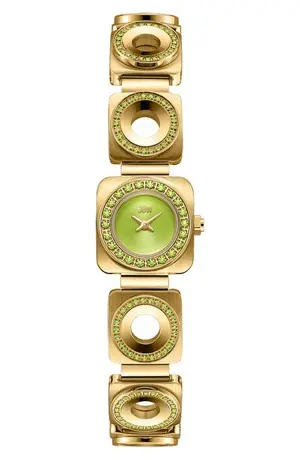 JBW Chasm Crystal Bracelet Watch - 18k Gold/ Green