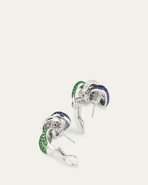 MIO HARUTAKA 18k Earrings With Sapphire, Garnet, And Diamonds