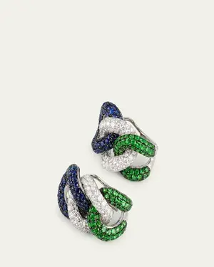 MIO HARUTAKA 18k Earrings With Sapphire, Garnet, And Diamonds