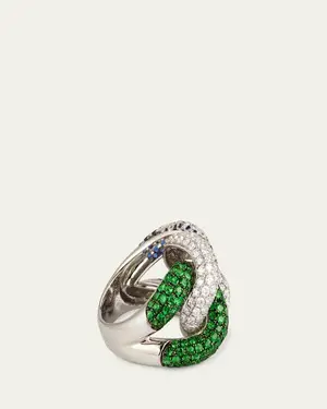 MIO HARUTAKA 18k Ring With Sapphire, Garnet, And Diamonds