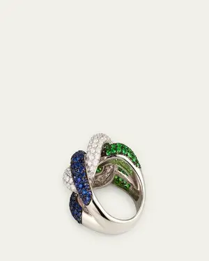 MIO HARUTAKA 18k Ring With Sapphire, Garnet, And Diamonds