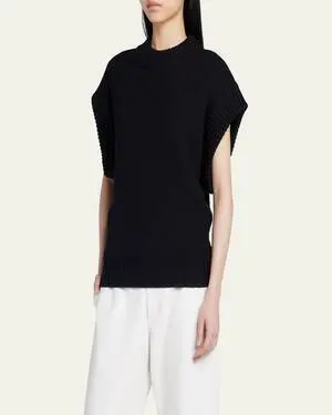 Bottega Veneta Short Sleeve Wool Sweater