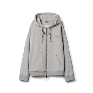 Miu Miu Cotton Fleece Zip-up Sweatshirt