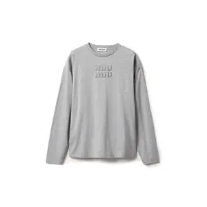 Miu Miu Cotton T-shirt With Embroidered Logo